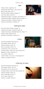 Menu | Cafe Tango 30-A